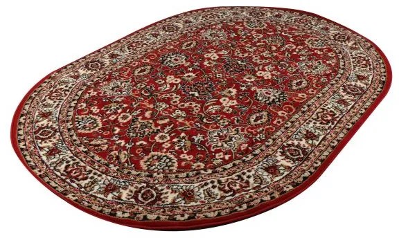 Sintelon, Kusový koberec Teheran Practica 59/CVC ovál, 160x230, červená, chodba / předsíň