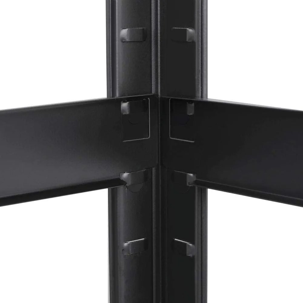 Fistar Regál 220x90x40 cm kovový lakovaný 6-policový, nosnost 1050 kg - ČERNÝ