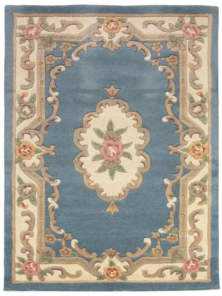 Flair Rugs koberce Ručně všívaný kusový koberec Lotus premium Blue - 75x150 cm