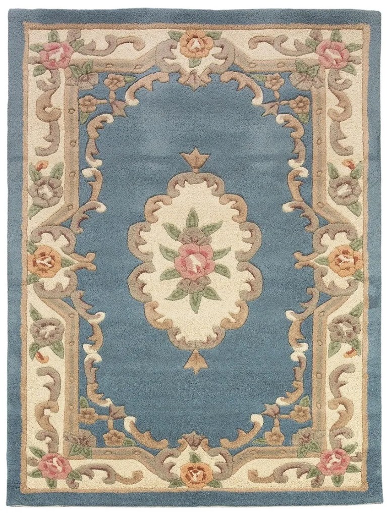 Flair Rugs, Ručně všívaný kusový koberec Lotus premium Blue, 120x180, modrá, chodba / předsíň