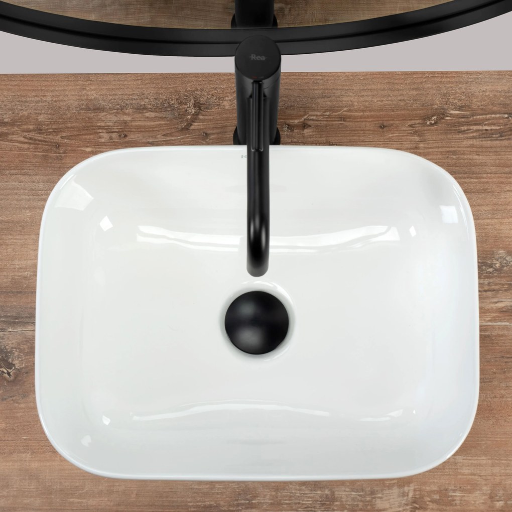 Rea Demi Mini, umyvadlo na desku 400x305x140 mm, bílá, REA-U5064