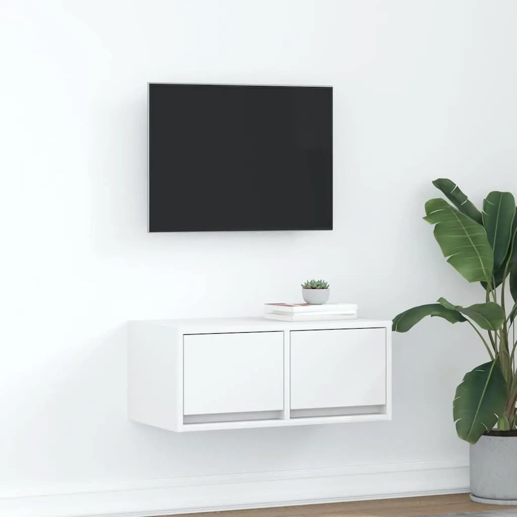 TV skříňka bílá 60x31x25,5 cm kompozitní dřevo