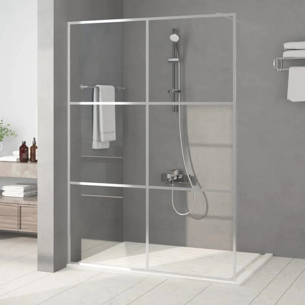 Sprchová zástěna walk-in stříbrná 140 x 195 cm čiré ESG sklo 152119