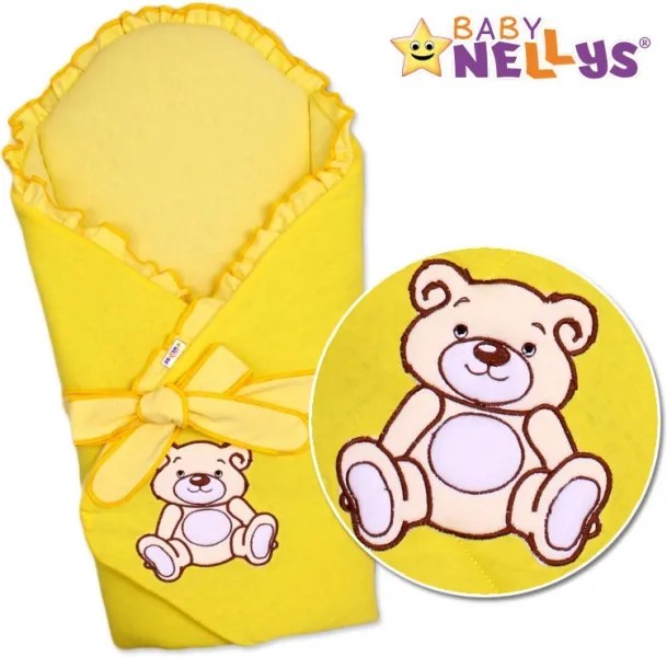 Baby Nellys Baby Nellys Zavinovačka s výztuží Teddy Bear - jersey - krémově/žlutá