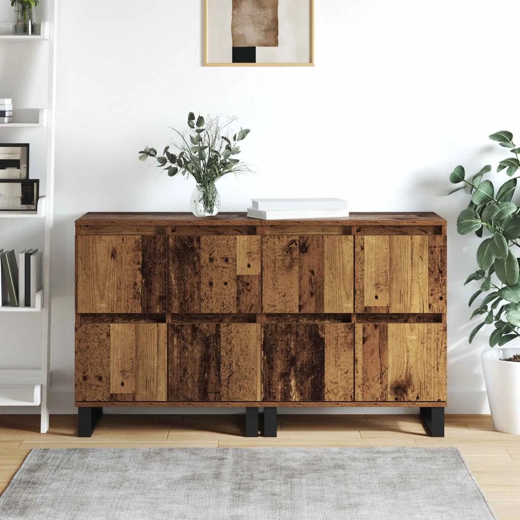 Servírovací skříň 2 ks Staré dřevo 60 x 35 x 70 cm 3394545