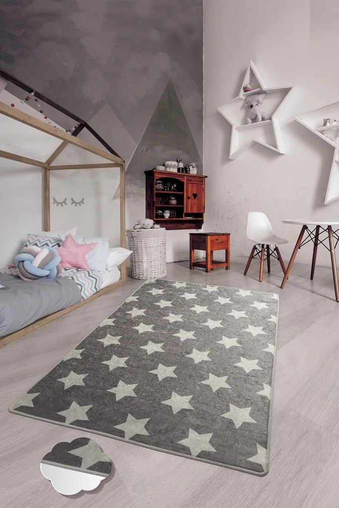 Dětský koberec Stars 140x190 cm šedý