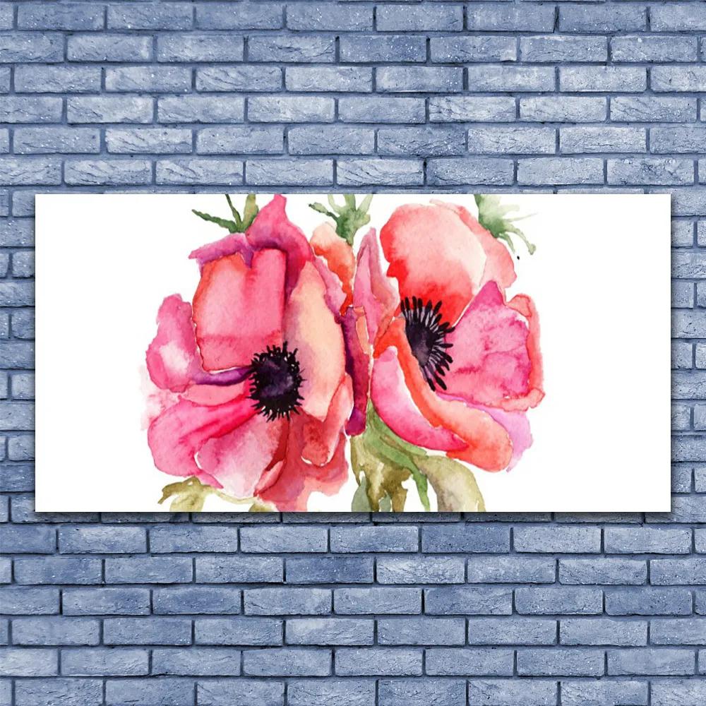 akrylový obraz Květiny Akvarely 120x60 cm