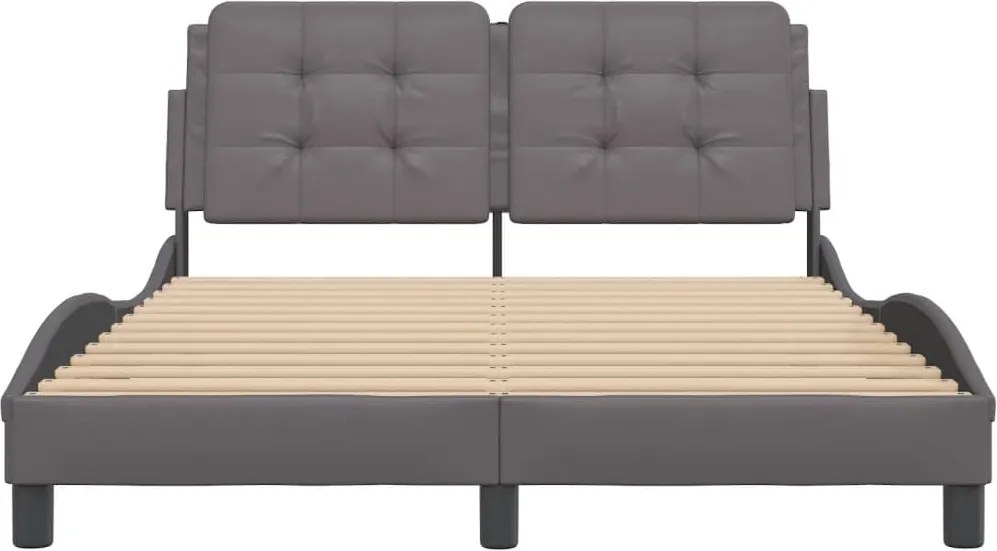 Rám postele s LED bez matrace Zadar šedý 140 x 190 cm 3214106