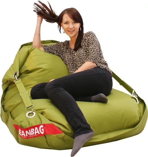 BeanBag Sedací pytel 189x140 comfort s popruhy green frog