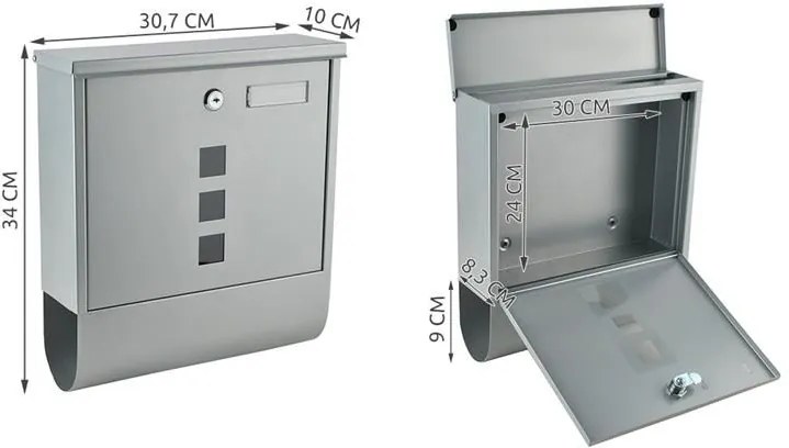 Malatec Nerezová poštovní schránka na dopisy, 1187