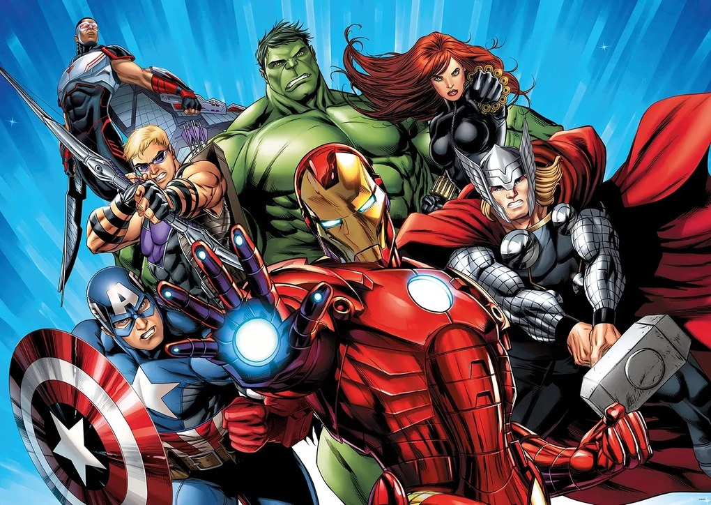 Dětská vliesová fototapeta na zed' Marvel Avengers Připraveni k Boji, Disney | 155 x 110 cm | DFTDNM 5275