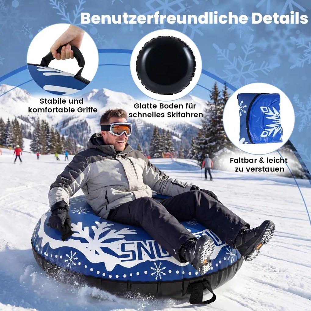 Costway Nafukovací zimní pneumatika s tažnou šňůrou a rukojetí Snowtube