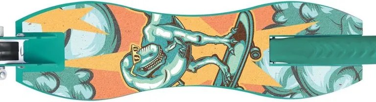 Dětská koloběžka s velkými koly a popruhem, Dino - mint
