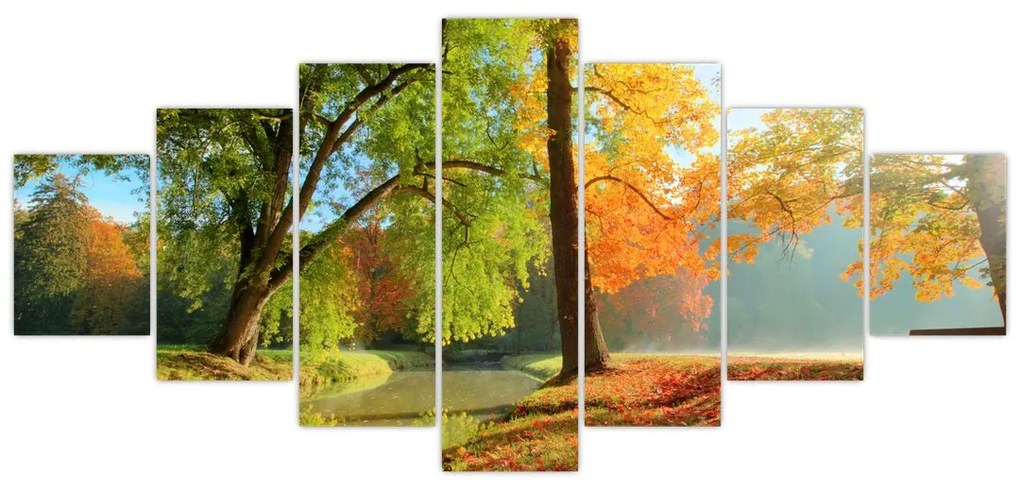 Obraz - Klidná podzimní krajina (210x100 cm)