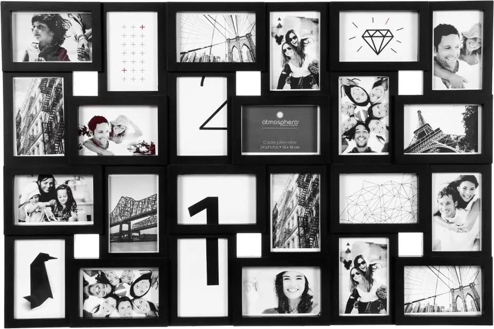Rámeček na 24 fotografie, fotorámeček, rámeček na fotky, černý