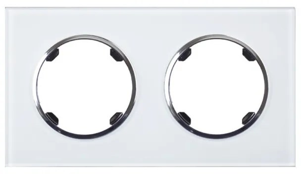 Elhard Skleněný dvojrámeček Rondo Glass, bílý RG3102W