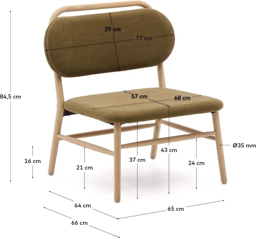Zelené žinylkové křeslo Helda – Kave Home