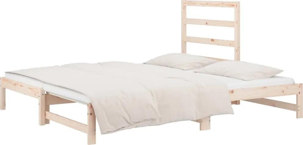 vidaXL Výsuvná postel 2x (90 x 200) cm masivní borovice [3108302] Barva: Šedá