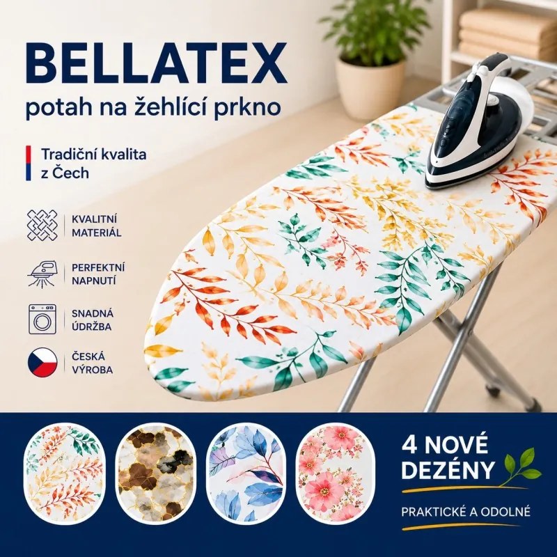 Bellatex Potah na žehlicí prkno Růžová,Bílá délka 110-120 cm a šířka 30–38 cm