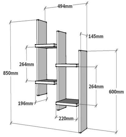 Nástěnná police SU 85x49 cm béžová/antracit