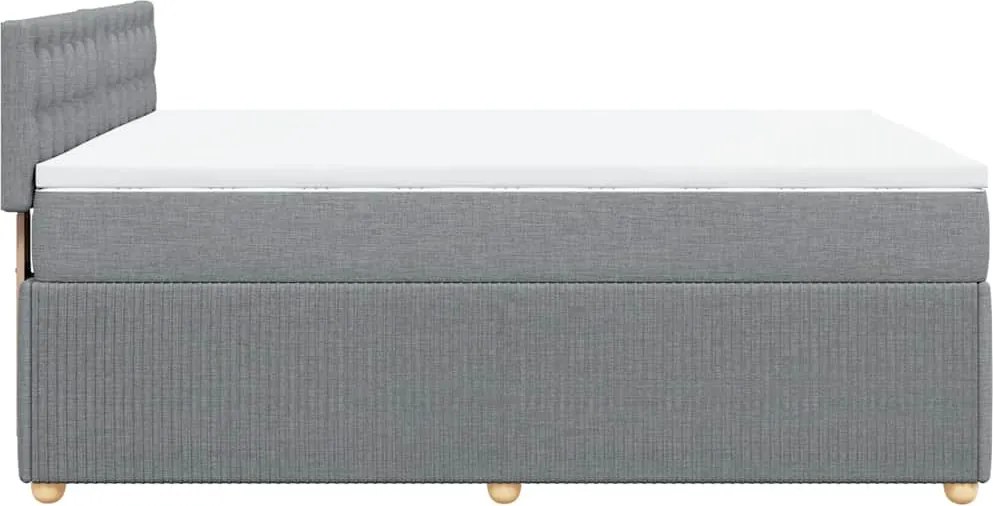Box spring postel s matrací světle šedá 160 x 200 cm textil 3287521