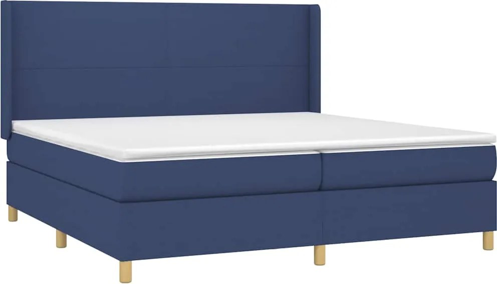 Box spring postel s matrací modrá 200x200 cm textil 3131863