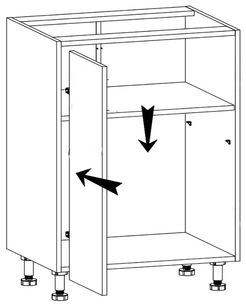 PROVENCE k | dolní skříňka D60-L s policí | LEVÁ | 60 cm | SOKL v CENĚ | bílá/borovice andersen
