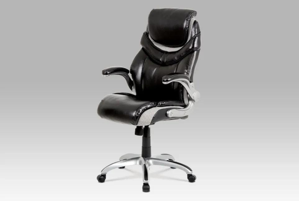Kancelářská židle s houpacím mechanismem černá ekokůže KA-A170 BK