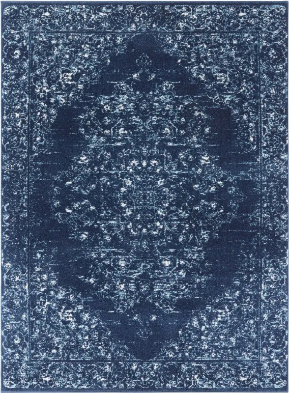 Klasický Kusový koberec Lugar 104086 půlnoc Modrý Typ: 80x150 cm