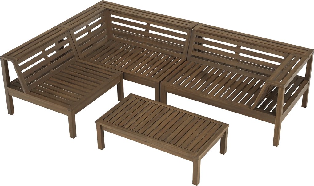 Zahradní set, akáciové dřevo, hnědá/tmavě šedá, PARAG