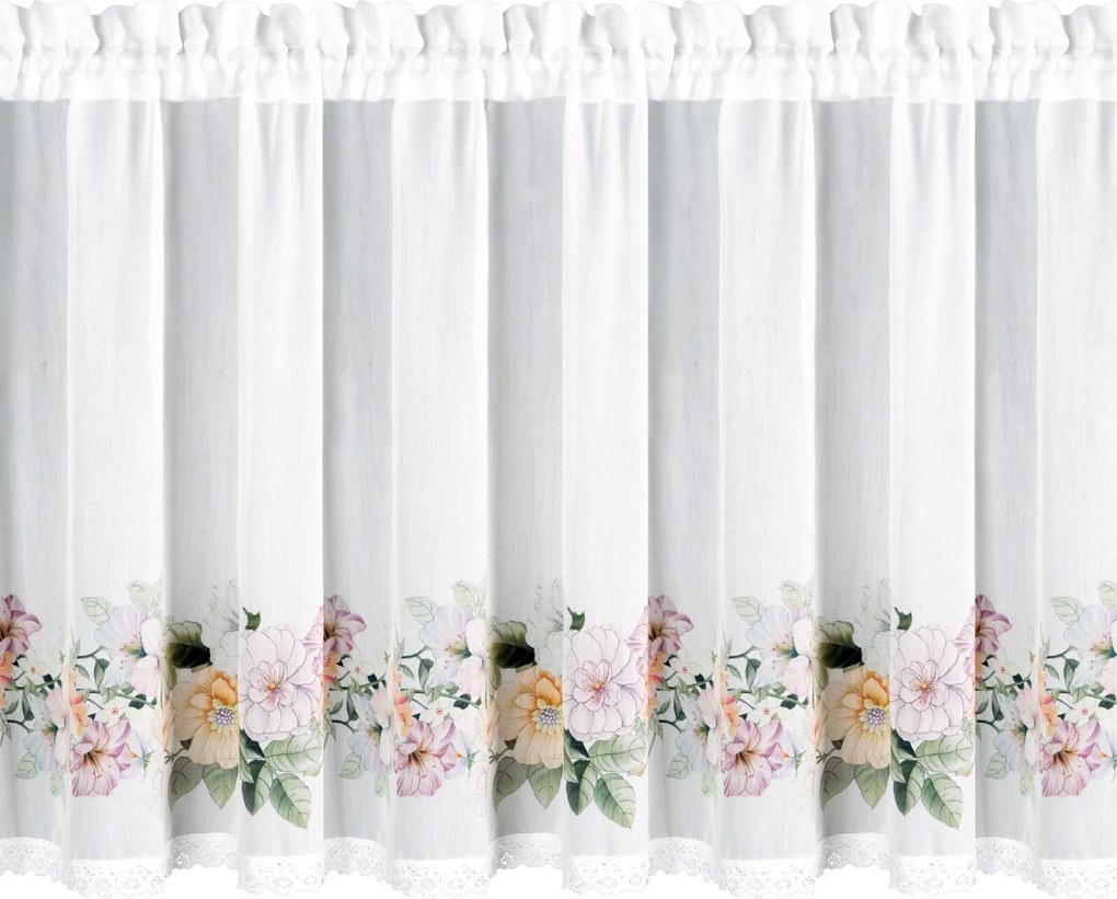 KRÁTKÁ ZÁCLONA NA PÁSCE FLOWERY 150X60 CM KVĚTY