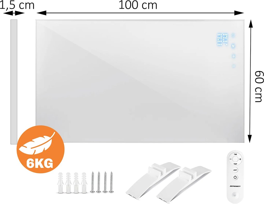 Infračervený ohřívač 600W Berdsen BD-981 WiFi s dálkovým ovládáním a aplikací