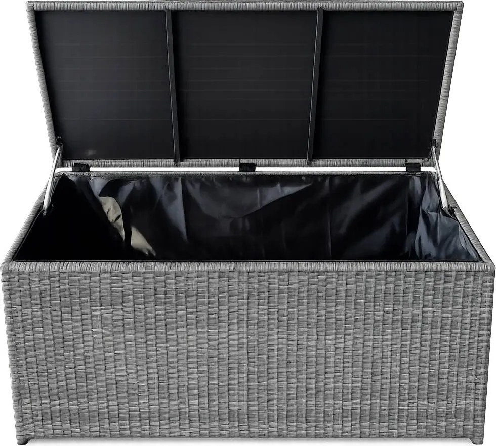 Ratanový zahradní úložný box BestBerg BBRF-B1G / 350 l / 115 × 55 × 57 cm / šedá