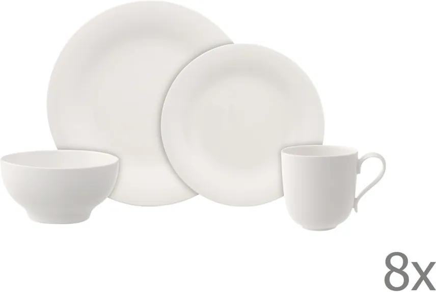 8dílný set bílého porcelánového nádobí Villeroy & Boch New Cottage