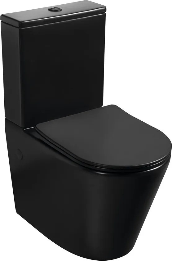Sapho Sapho, PACO RIMLESS WC kombi, spodní/zadní odpad, černá, PC1012WRB