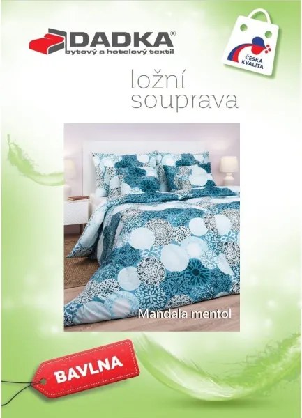 DADKA Povlečení bavlna Mandala mentol 220x200, 2x 70x90 cm