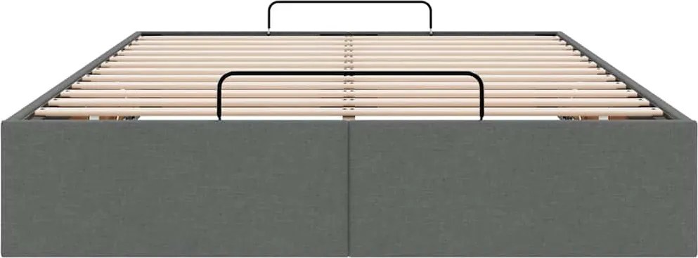 Osmanský rám postele bez matrací tmavě šedá 120x200 cm textil 3310869