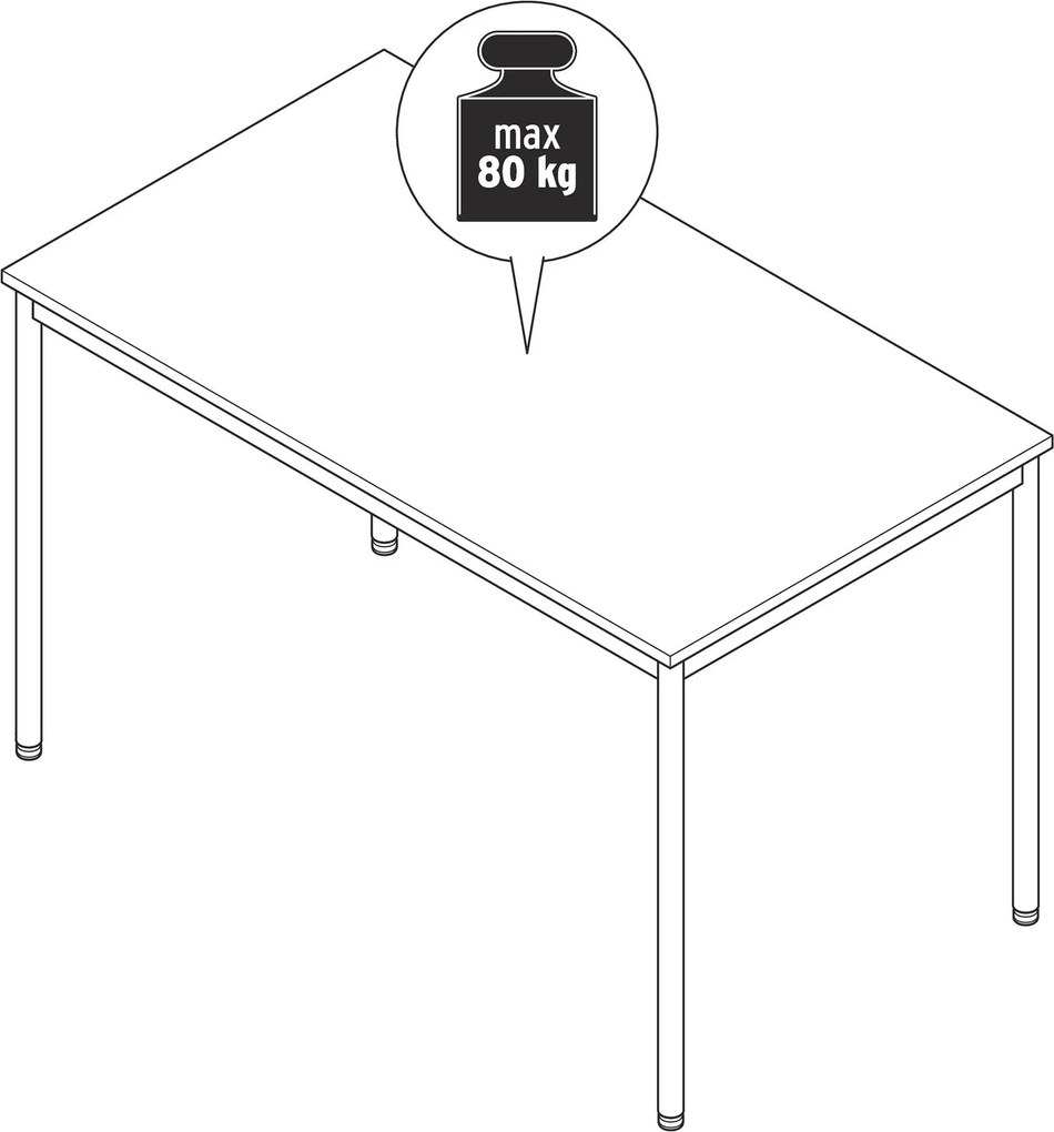 Tchibo - Kovový stůl »Cn3«, cca 140 x 80 cm