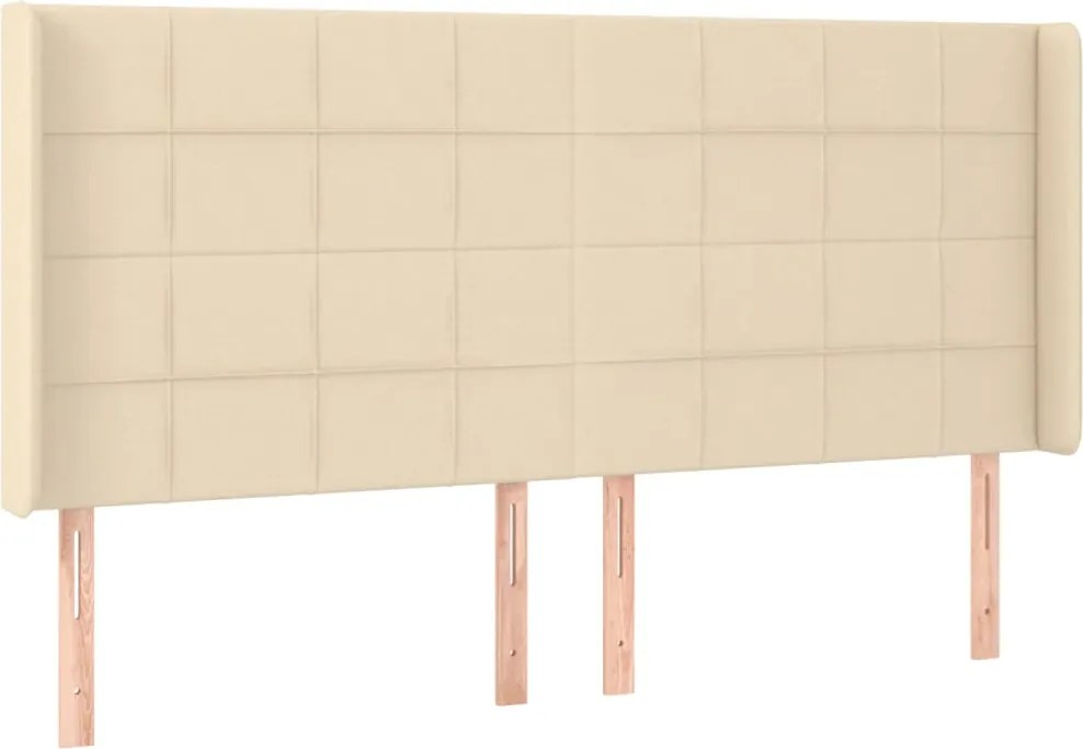 Box spring postel s matrací a LED krémová 180x200 cm textil 3138898