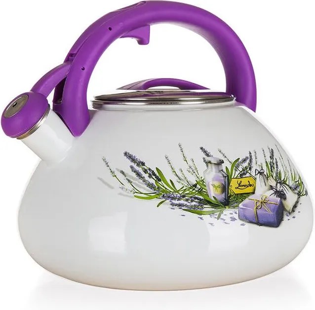 Smaltovaná pískací konvice LAVENDER 3 l