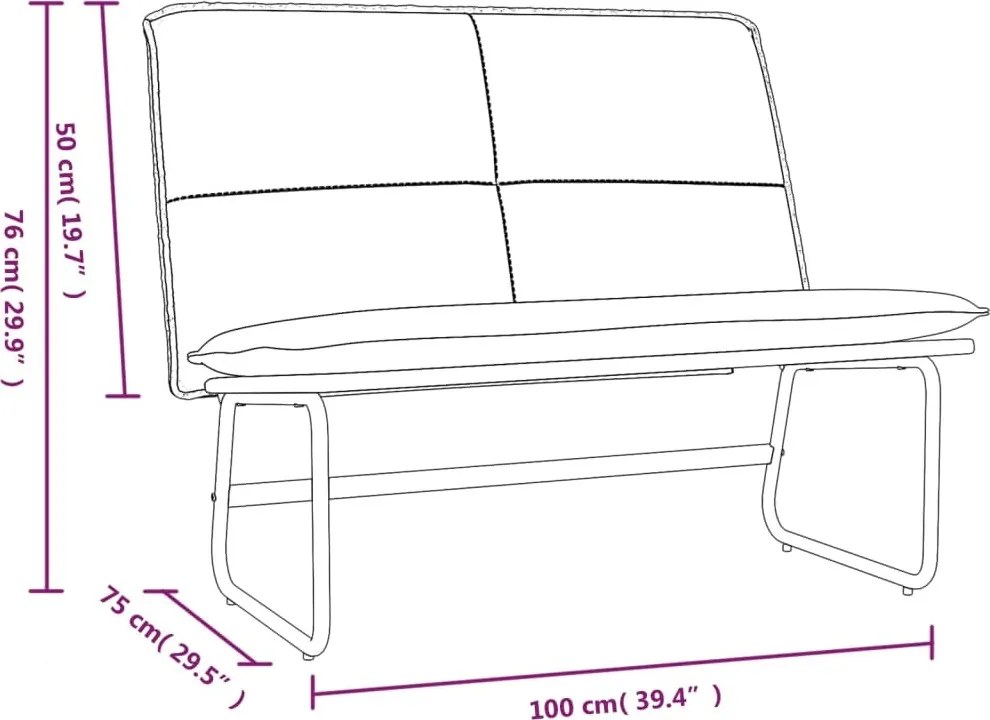 vidaXL Lavice 100 x 75 x 76 cm umělá kůže [351339] Barva: krémová