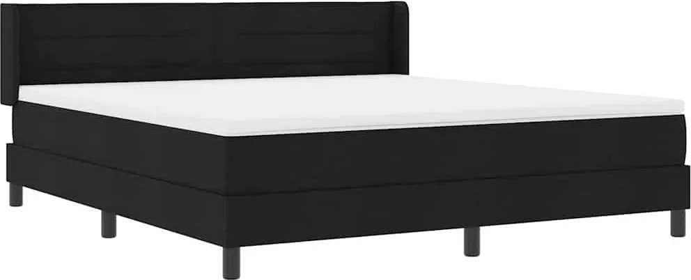 Postel s boxspringem s čelo Černý 200 x 180 cm textil 3341057