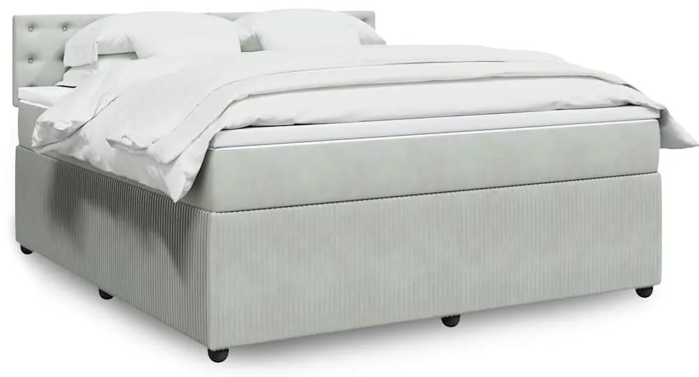 Box spring postel s matrací světle šedá 180x200 cm samet 3287818
