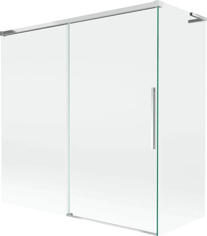 Mexen Rox, L posuvná 2-křídlová vanová zástěna 160 + 80 x 150 cm, 8mm čiré sklo, chromový profil, 8C9L-160-080-01-00