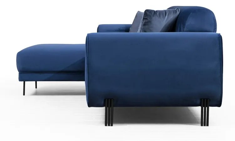 Designová sedačka Haylia 287 cm modrá - levá