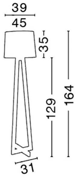Nova Luce Stojací lampa ALMA přírodní Dřevo bílé stínidlo černý kabel E27 1x12W