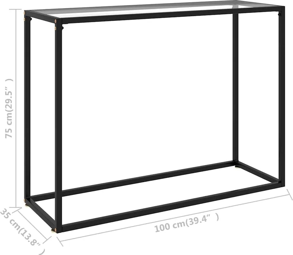 Konzolový stolek průhledný 100 x 35 x 75 cm tvrzené sklo 322811
