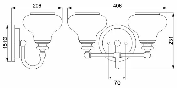 Hinkley HK-AINSLEY2-BATH-BB - LED Koupelnové svítidlo AINSLEY 2xG9/3W/230V IP44