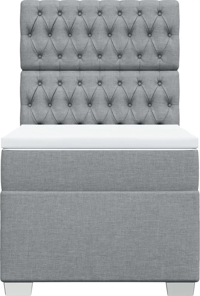 Box spring postel s matrací světle šedá 90x200 cm textil 3290378