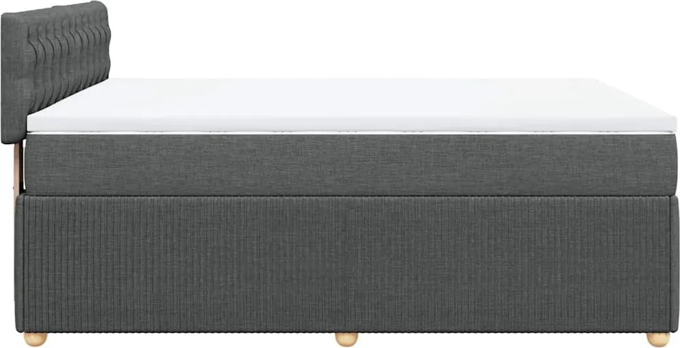 Box spring postel s matrací tmavě šedá 140x200 cm textil 3287487